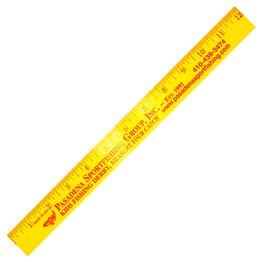 12 inch Fluorescent Wood Ruler English Scale