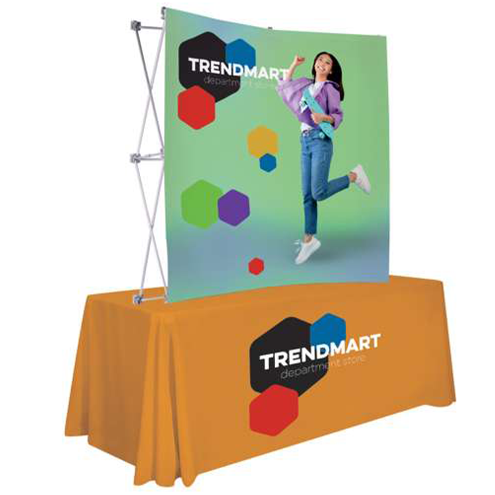 Splash 6 Foot Curved Tabletop with Face Graphic Displays