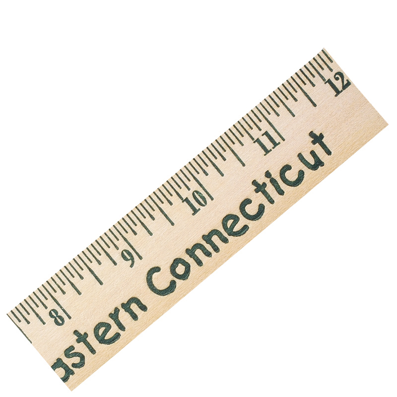 12 inch Natural Finish Wood Ruler English Scale