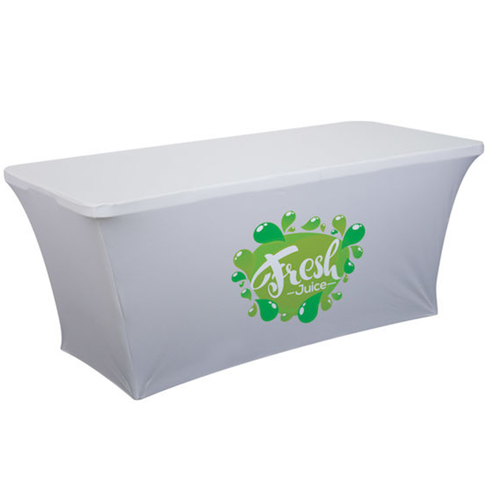 6 Foot Ultra Fit Curve Table Throw with Front Panel Imprint