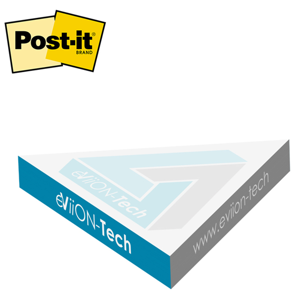 Post-it® Custom Printed Notes Cube — Triangle Slim Cube - Show Your Logo