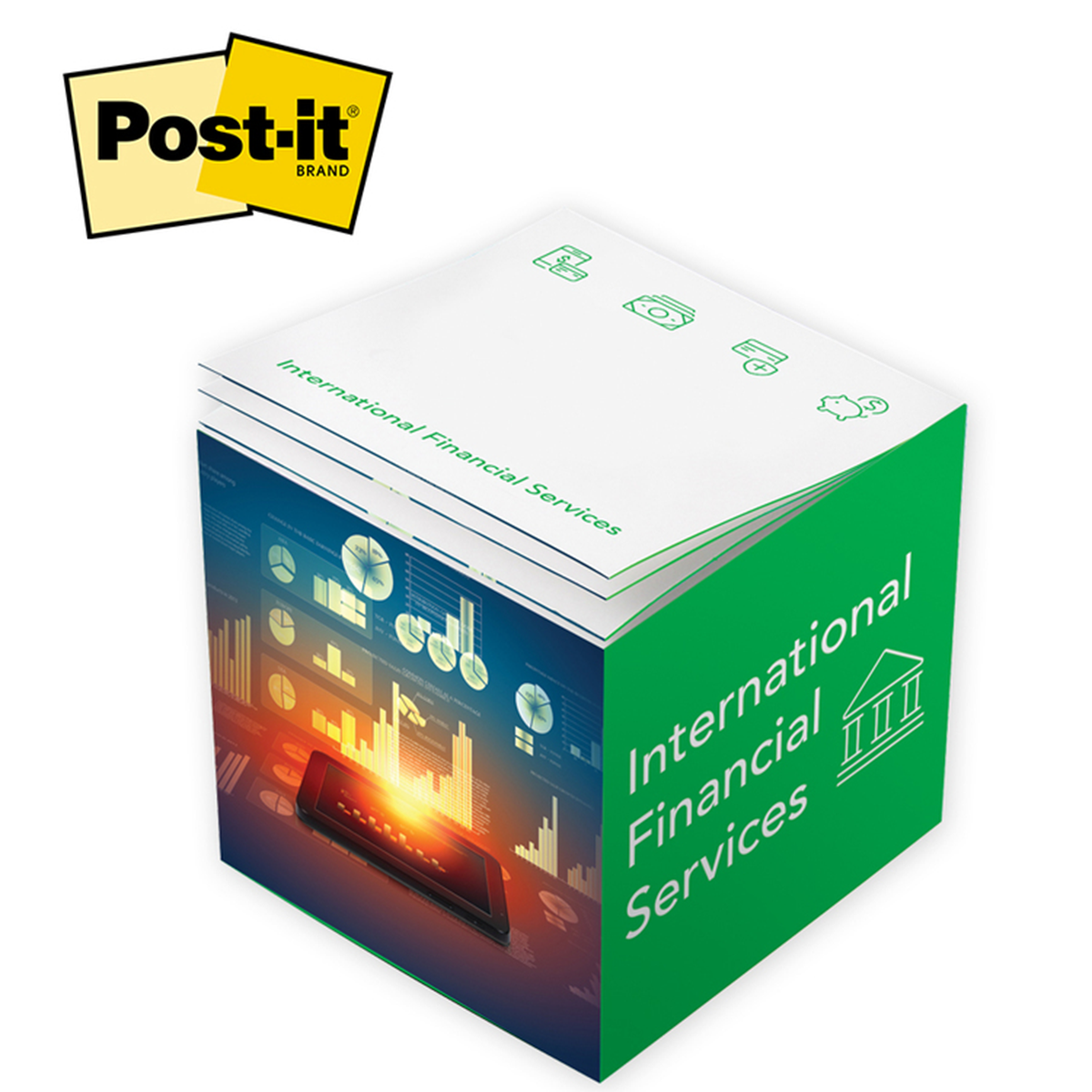 Post-it® Custom Printed Notes Cube - 3-3/8" - Show Your Logo