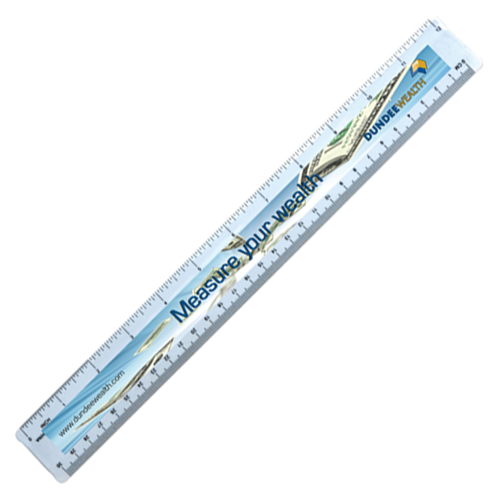Standard 12 Inch Ruler with Full Color Imprint - Show Your Logo