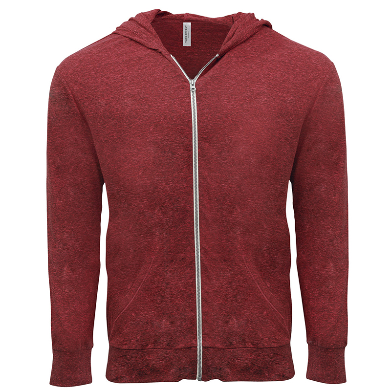 Threadfast Apparel Unisex Triblend Full-Zip Light Hoodie - Show Your Logo