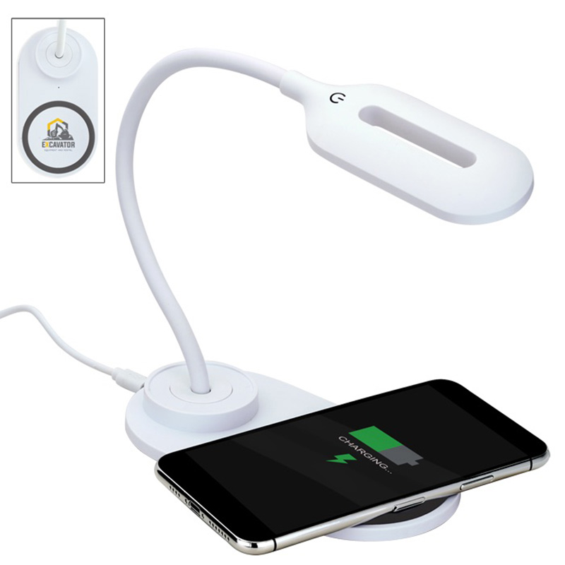 LED Desk Lamp with Wireless Charger - Show Your Logo
