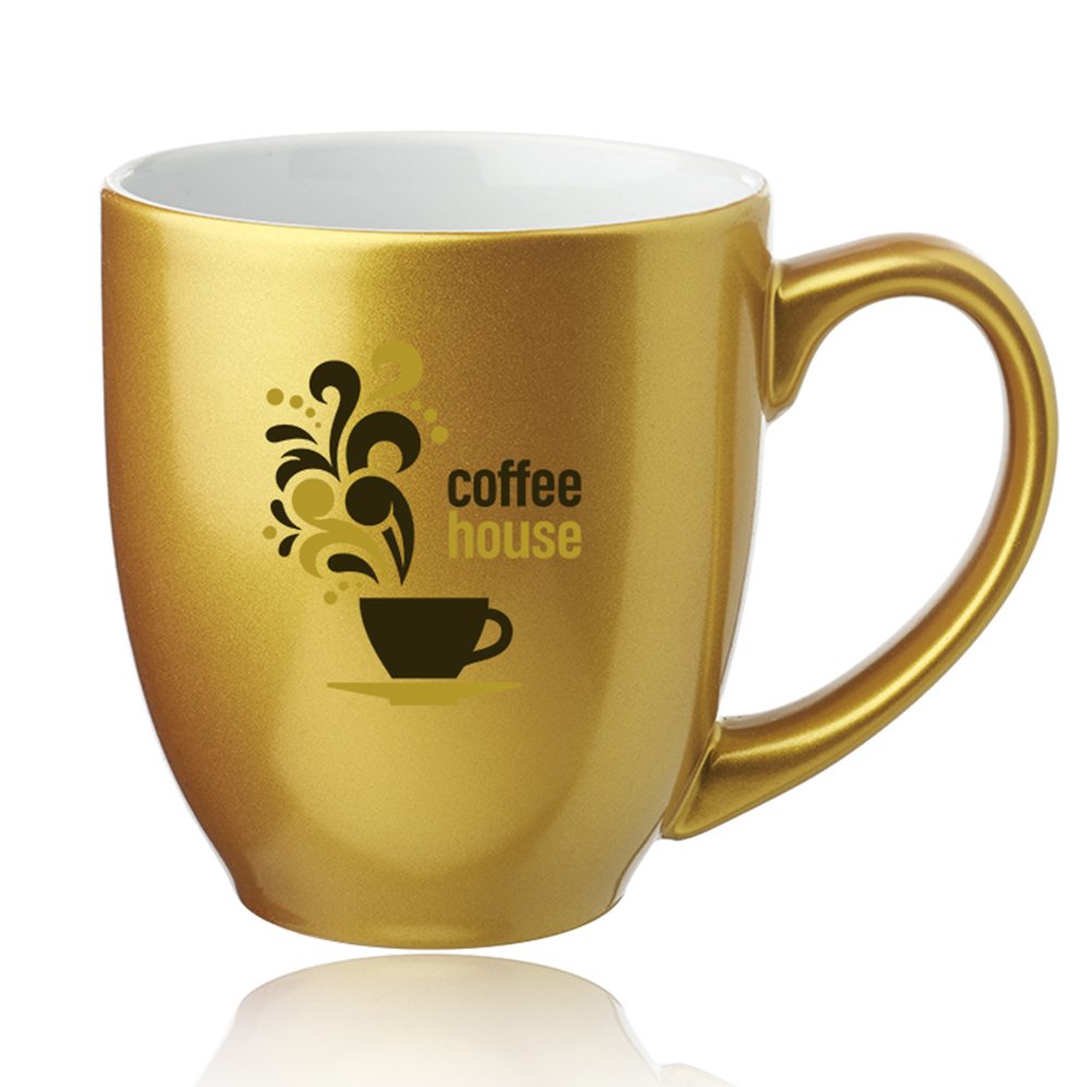 Metallic Bistro Coffee Mug - 16 oz - Show Your Logo