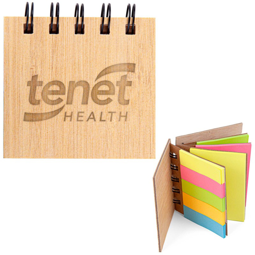 Mini Bamboo Sticky Note Set - Show Your Logo