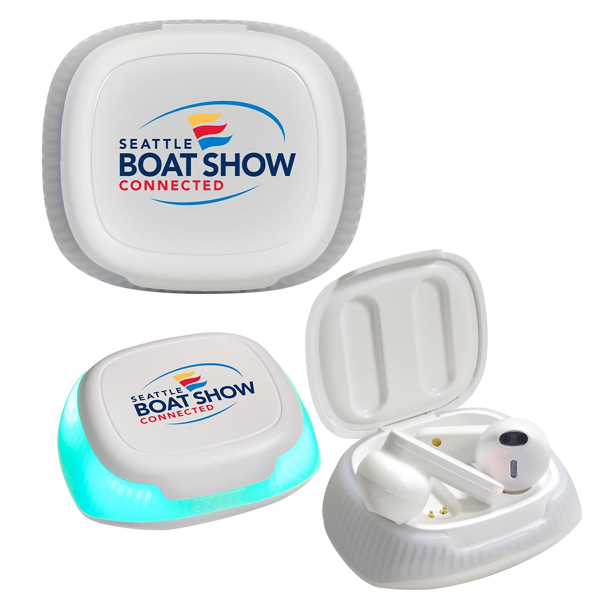 Light-Up Dock Wireless Earbuds - Show Your Logo