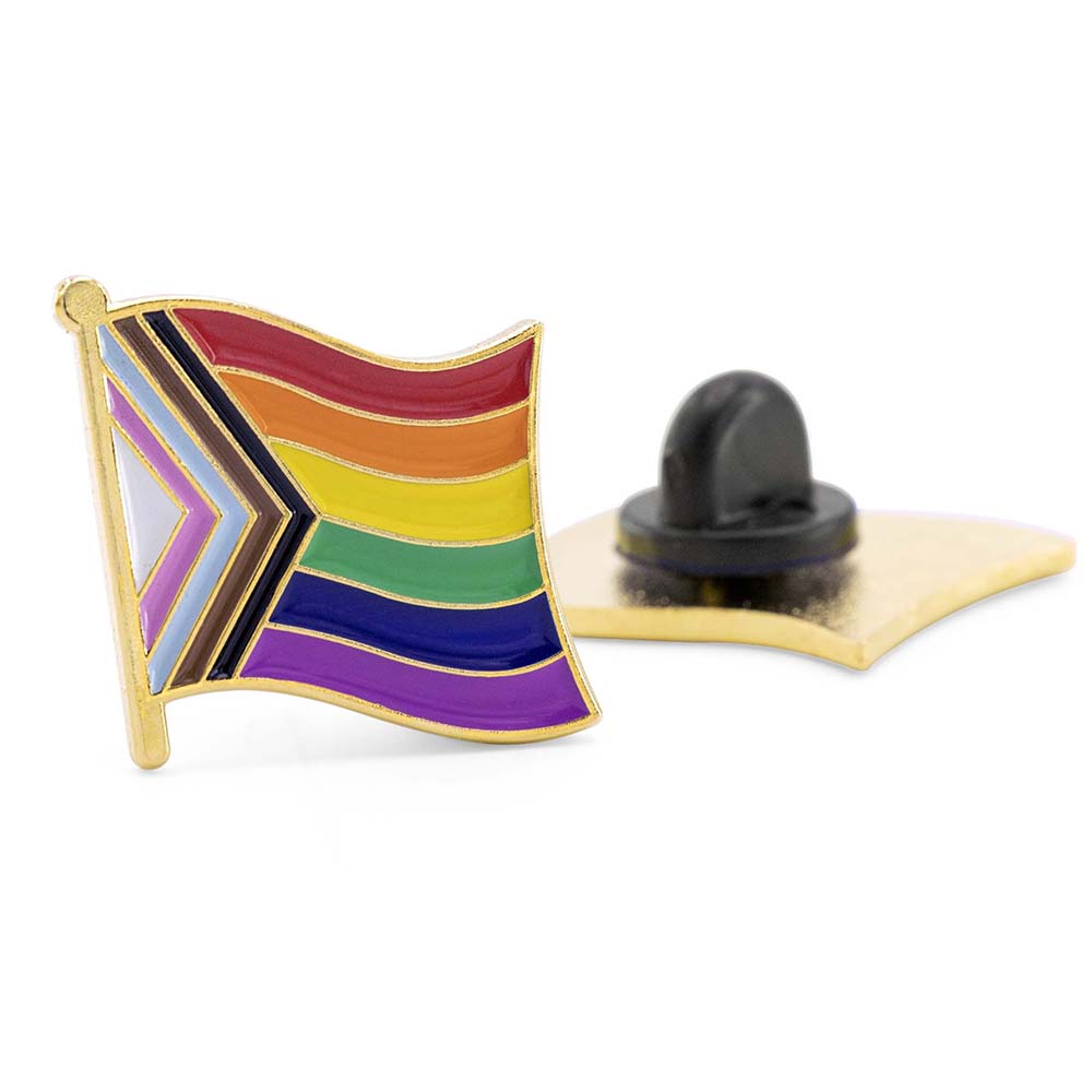 Progress Pride Rainbow Flag Lapel Pin - Show Your Logo