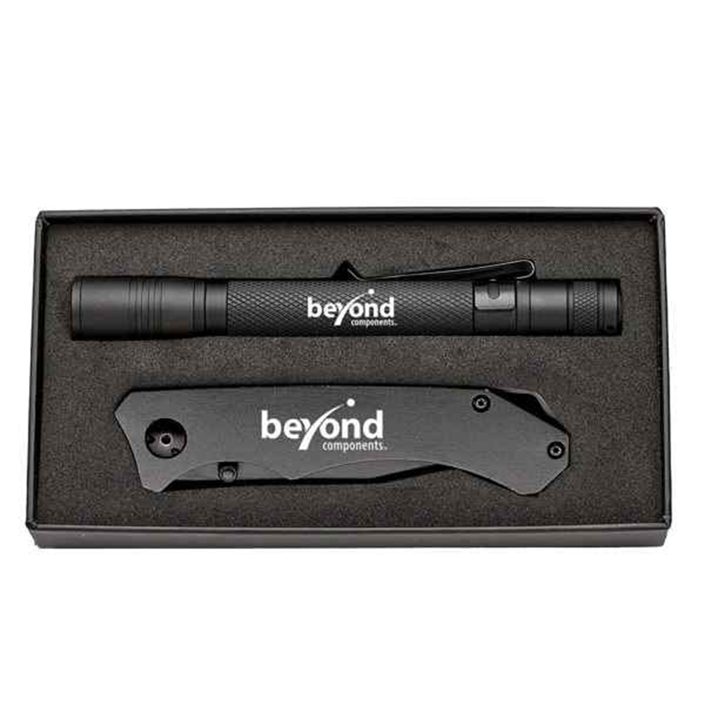 Cedar Creek® Raven Light & Pocket Knife Combination Set - Show Your Logo