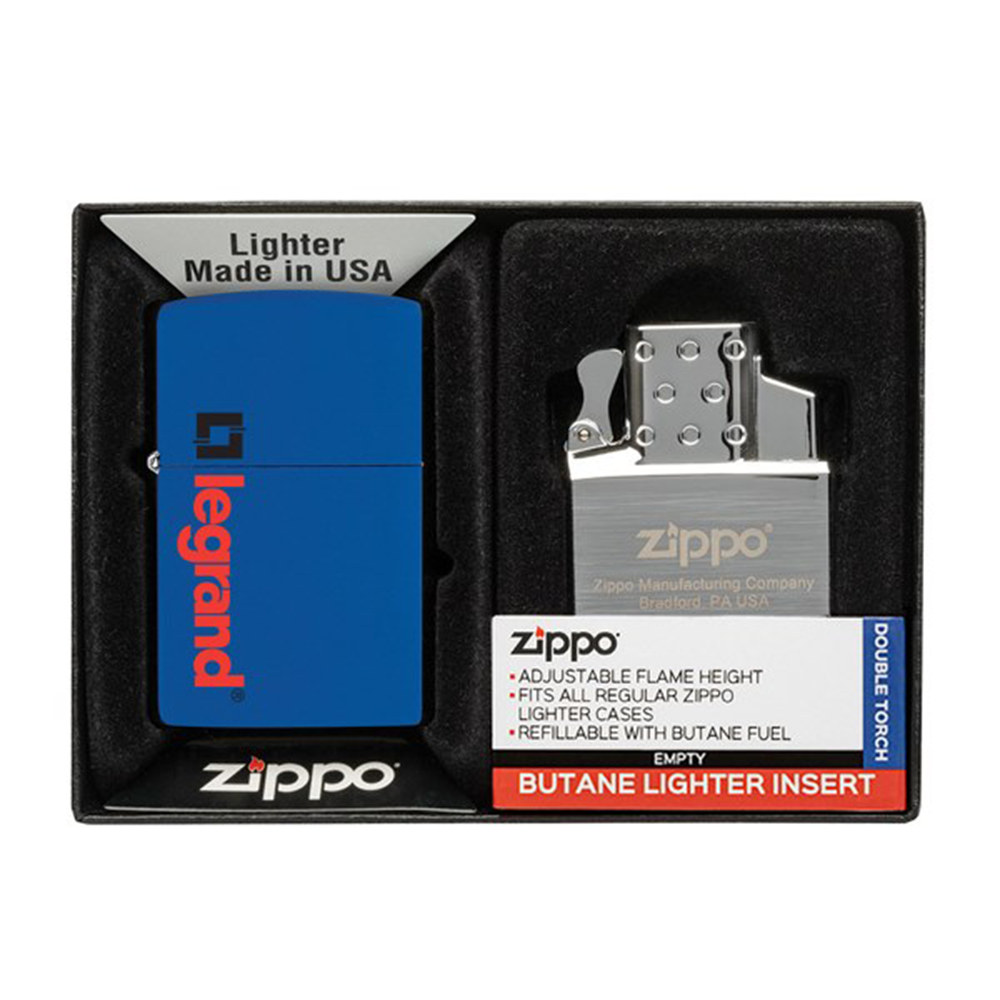 Zippo® Matte Lighter & Double Butane Insert Gift Set - Show Your Logo