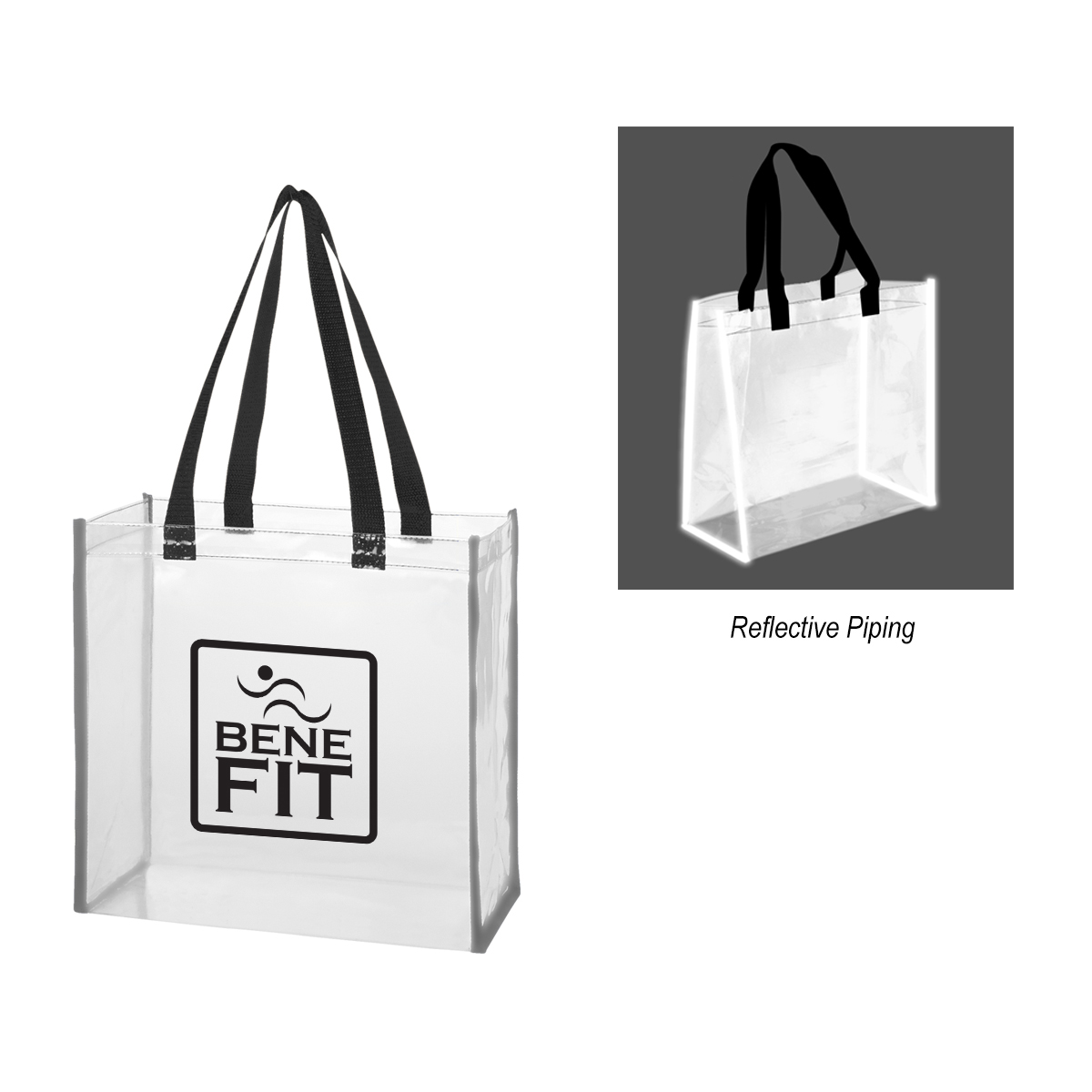 Reflective Shopper Clear EVA Tote Bag - Show Your Logo