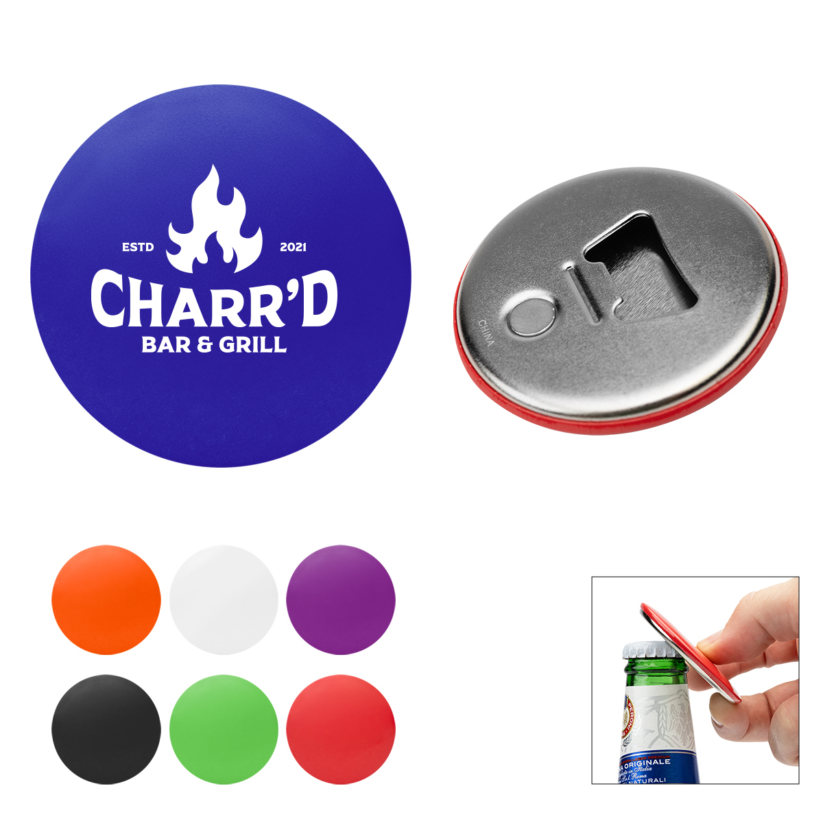 Tin Bottle Opener Magnet - Show Your Logo