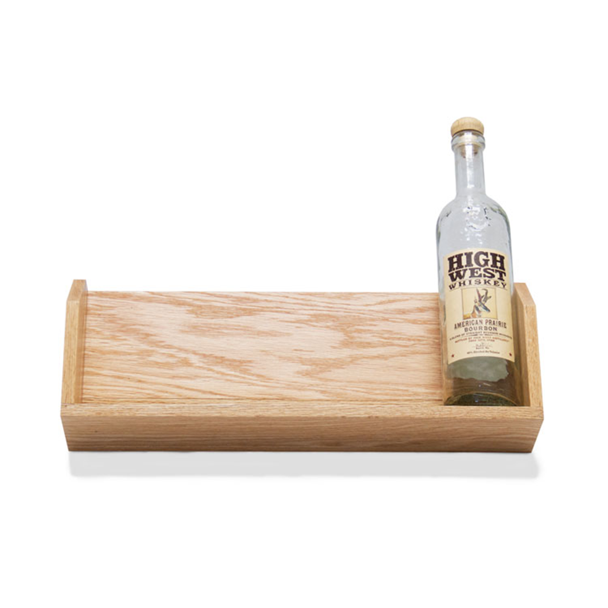 Oak Shelf Style Bottle Glorifier - 5 Bottle - Show Your Logo