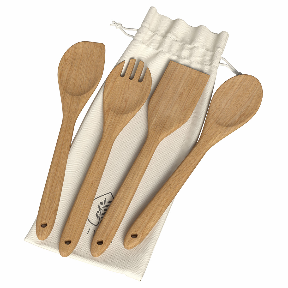 Haven Acacia Wood Cooking Utensils - Show Your Logo