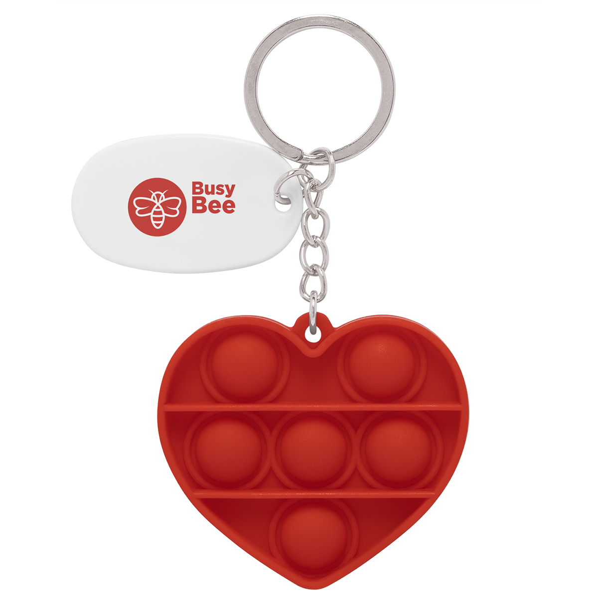 Push Pop Bubble Heart Fidget Sensory Keychain - Show Your Logo