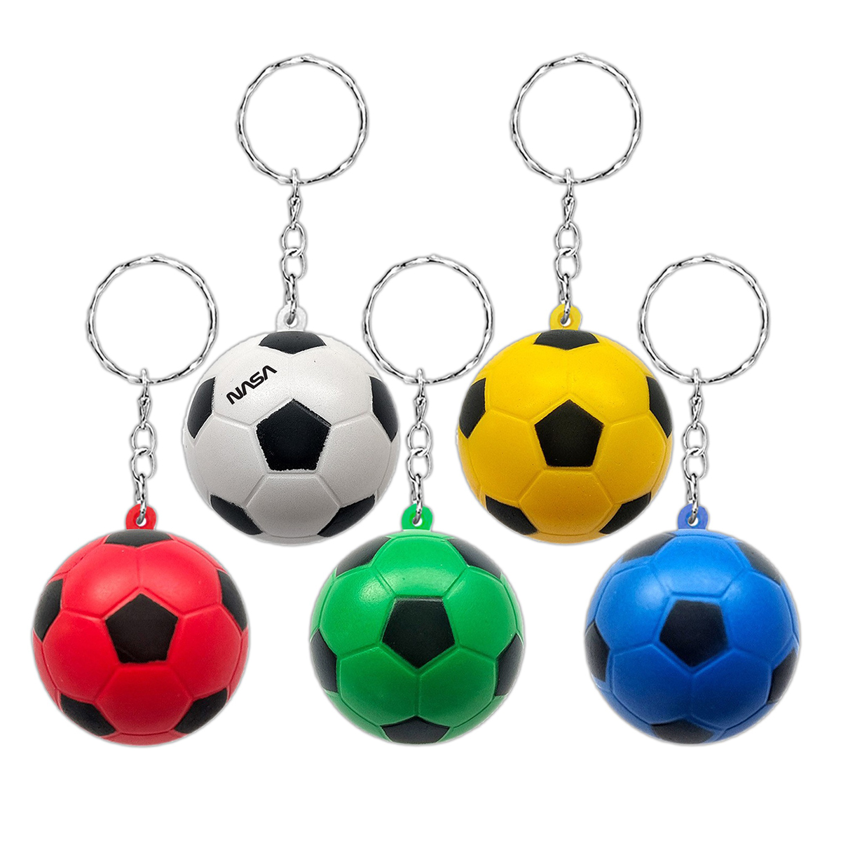 Mini Soccer Ball Stress Reliever on Keychain - Show Your Logo